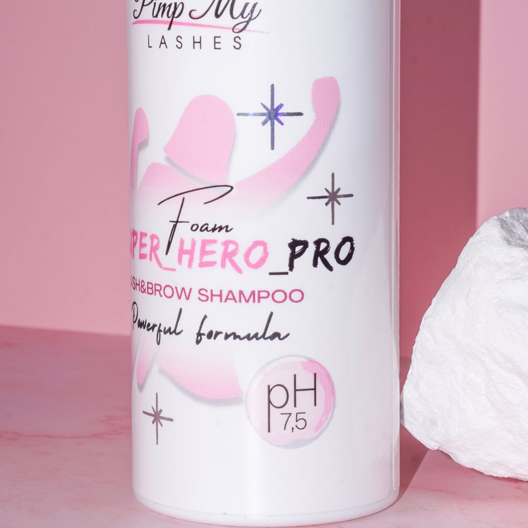 Piankowy szampon do brwi i rzęs Super Hero Pro 150 ml Pimp My Lashes ...